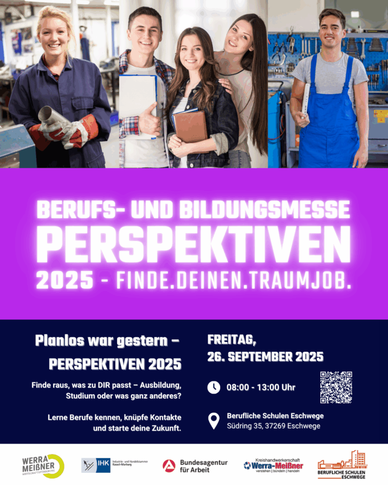 Berufs- und Bildungsmesse PERSPEKTIVEN 2025 am 26. September 2025 – Berufliche Schulen Eschwege